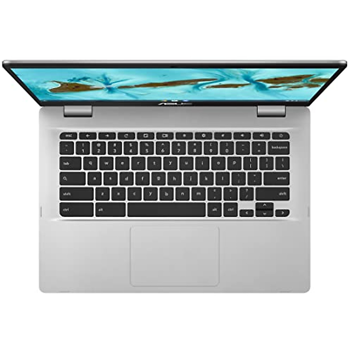 ASUS 14 C424MA Chromebook Laptop, 14" FHD Anti-Glare, Intel Celeron N4020 Processor, 4GB LPDDR4 RAM, 128GB eMMC, 802.11AC WiFi, Bluetooth 5.0, Type-C, Webcam, Silver, Chrome OS, 64GB Flash Drive