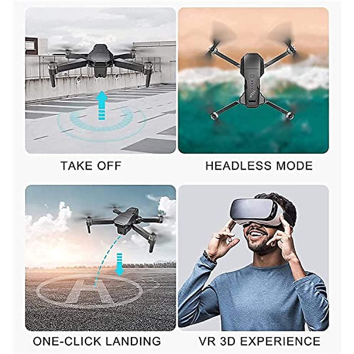 INDYAH Portable Aircraft Aerial Photography Toy 4K 5G WiFi Professional Mini Remote Control Aircraft Aerial Camera Small Model Airplane Folding Drone/UAV 1 Batteri/a