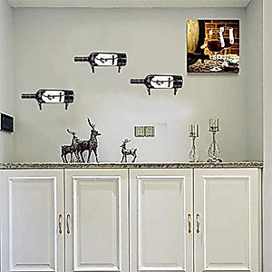 DOUBA Bar Wall Mounted Wine Rack Wine Bottle Storage Display Rack with Screw Metal Hanging Storage Rack