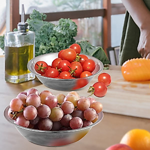 HengDu Stainless Steel Mixing Bowl, Flat Bottom Wide Flat for Larger Capacity, 8.7" Set of 3