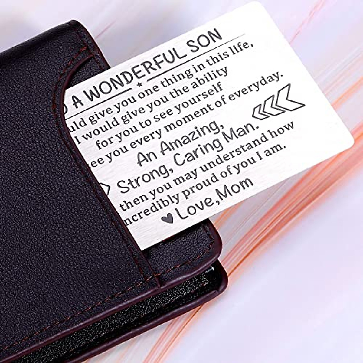 Stocking Stuffers for Men Son Gifts from Mom Graduation Gifts for Him Christmas Gifts for Men Adult Son Stocking Stuffers for Teens Boy Gift Ideas to My Son Birthday Card 21st Birthday Wallet Card