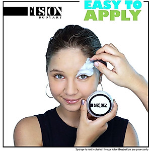 Fusion Body Art Face Paint | PRO Paraffin White (32gm), Professional Quality Water Activated Face and Body Paint Supplies Single Makeup Cake Hypoallergenic, Non-Toxic, Safe, Vegan, FDA Complia