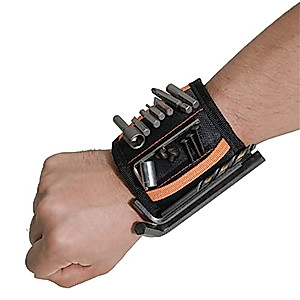 Magnetic Wristband with 15pcs Strong N38 Magnets, Tool Gift for Father, Boyfriends, Handyman, Electrician