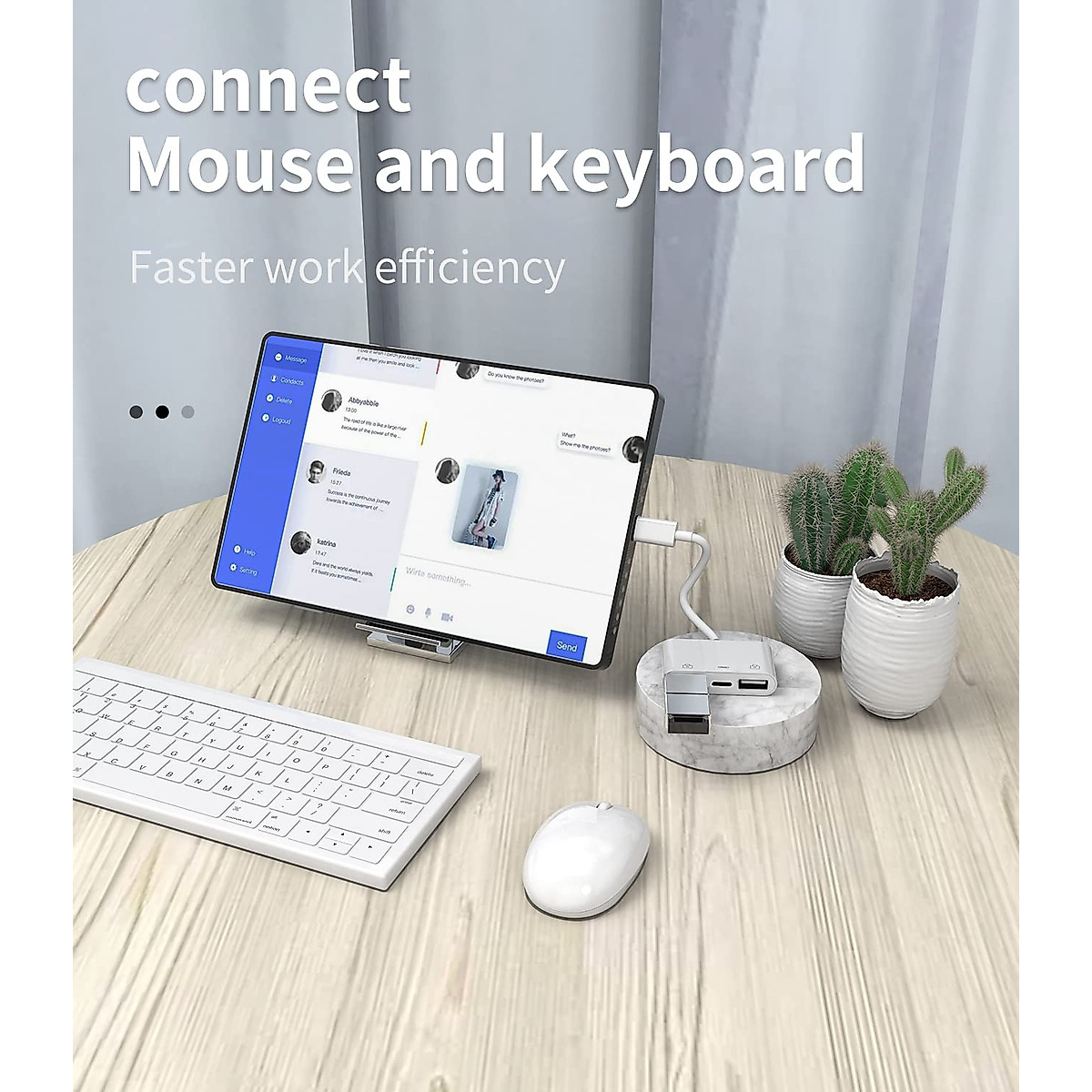 iPhone OTG Adapter Charger Cable Dongle Lightning Male to Dual USB Female Camera Memory Stick Flash Drive Cord Reader Mouse Keyboard Converter Card Charging Splitter for 14 13 12 11 Pro Max 7 8