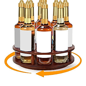 Coffee Station Organizer, Syrup Rack, Drink Bottles Organizer for Countertop, Brunch & Coffee Bar Essentials, 9 Bottles 25.4 Oz Rotating Holder