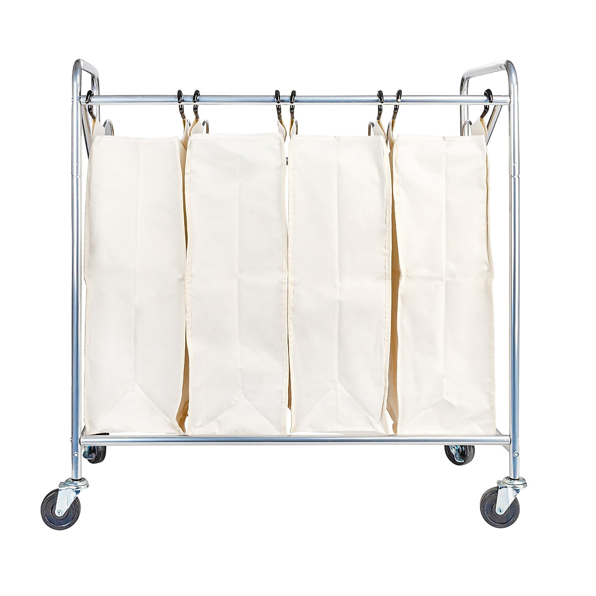 Household Essentials Four Bag Laundry Sorter, Chrome Finish