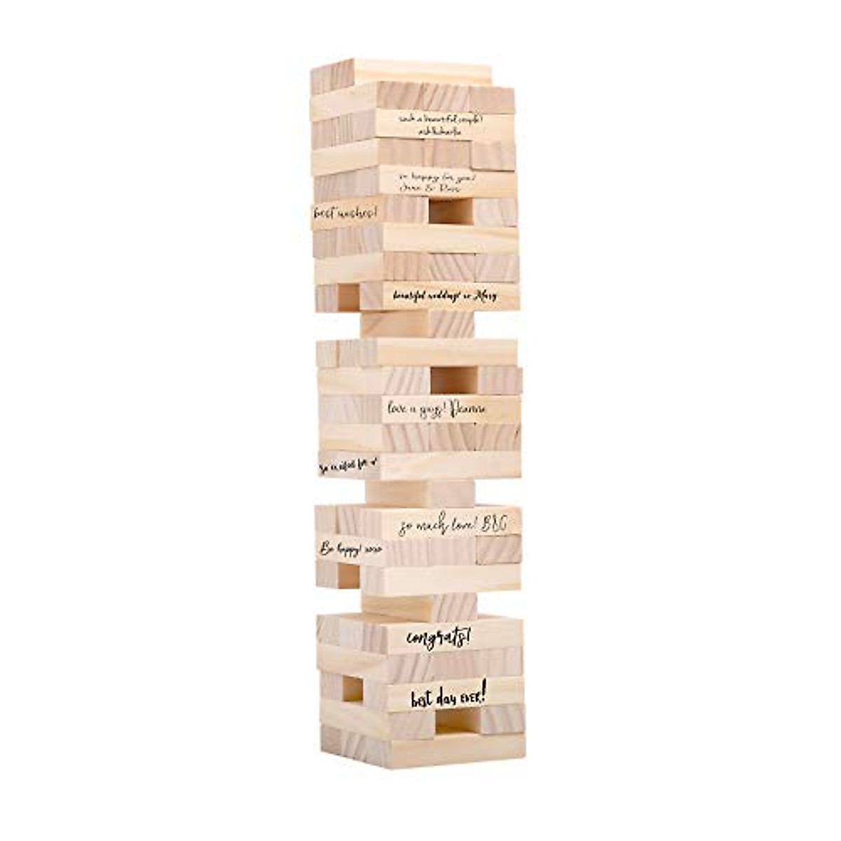 Kate & Milo Wedding Well Wishes Advice Blocks, Unique Décor, Stackable Wooden Guest Signature Game