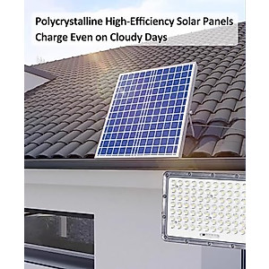 ZXXHNNAIH Home Solar Powered Street Lights, Dusk to Dawn IP67 Waterproof Solar Lights with Remote Control Extension Cord for Outdoor Parking Lot Yard,300W