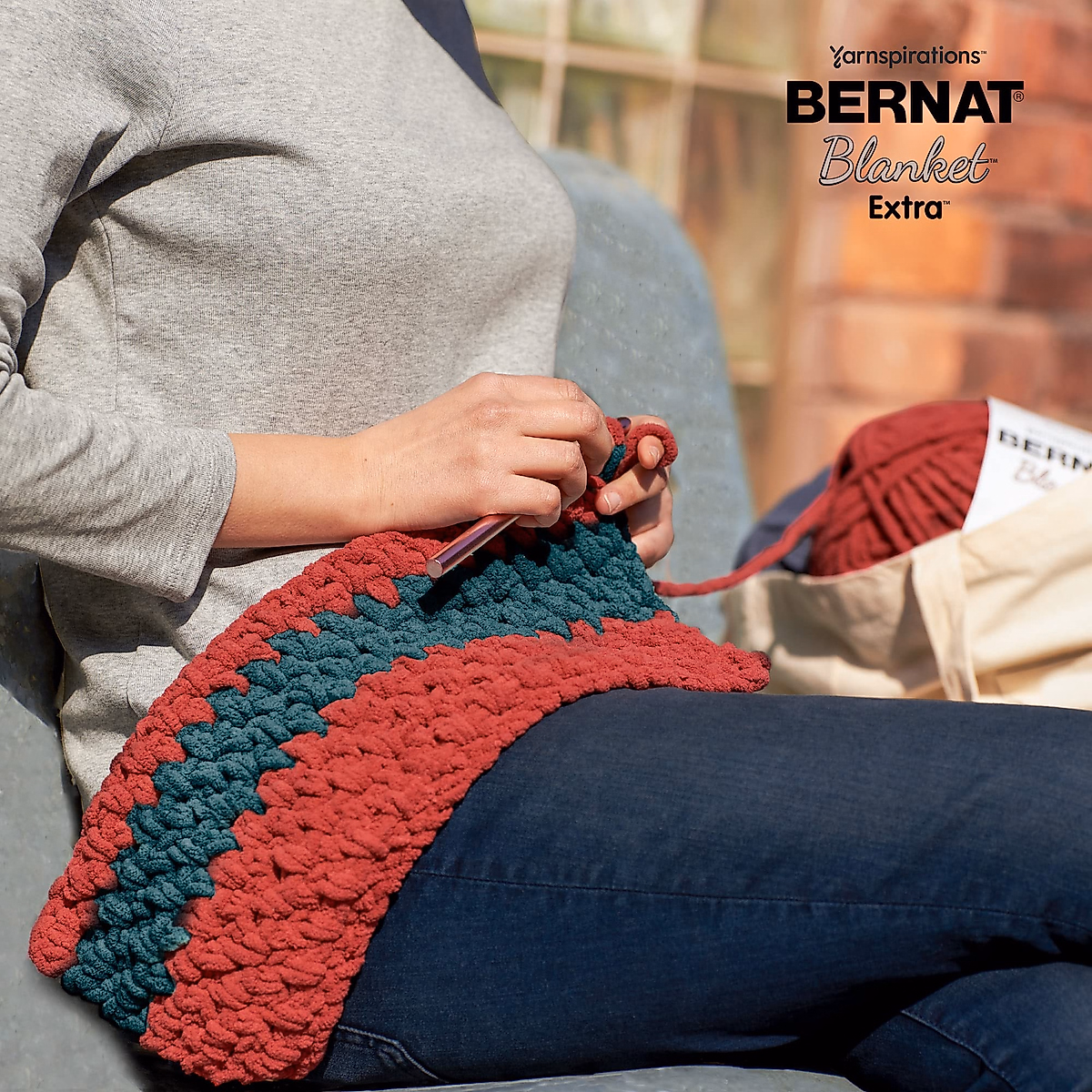 Bernat Blanket Extra Purple Sunset Yarn - 2 Pack of 10.5oz/300g - Polyester - #7 Jumbo - 97 Yards - Knitting & Crochet