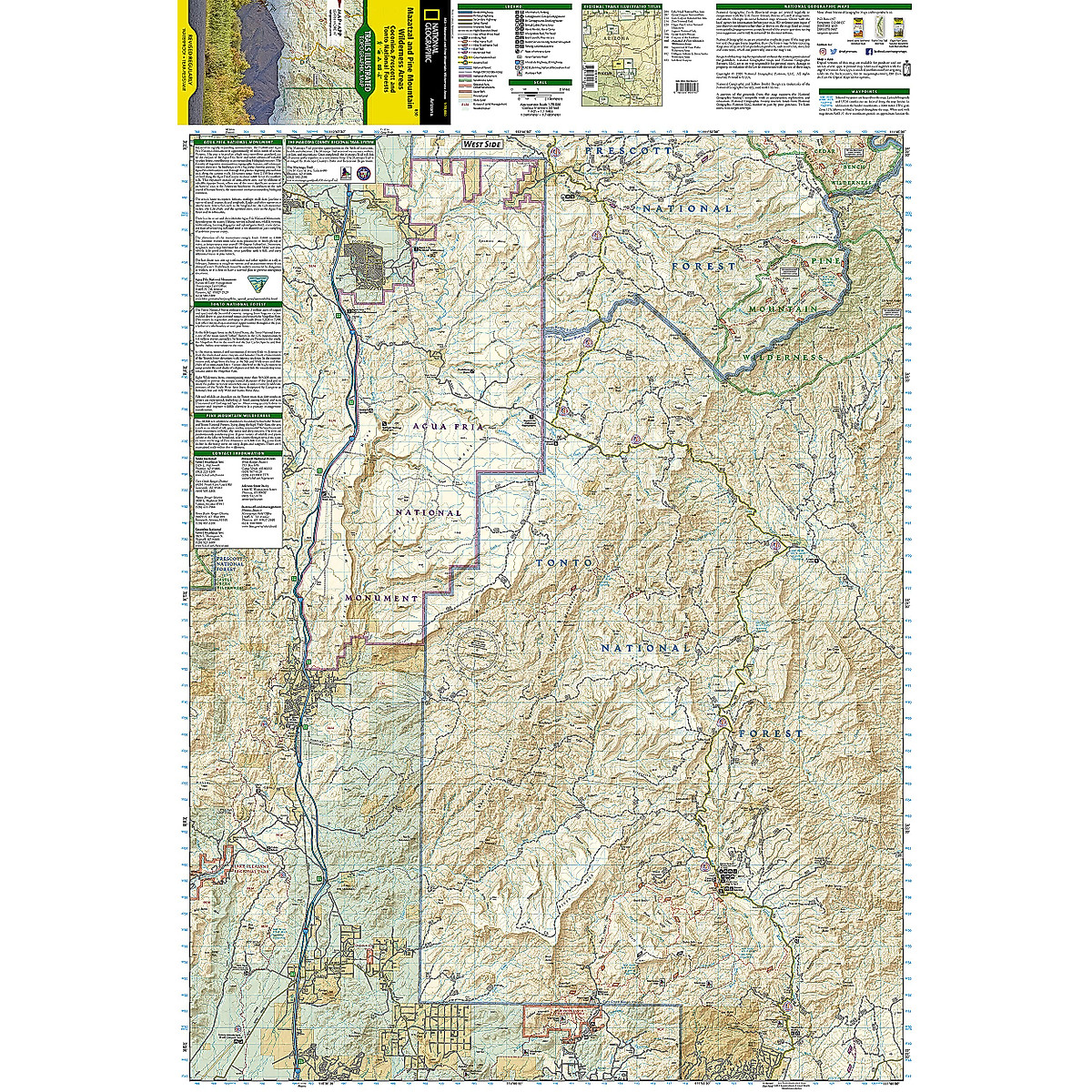 Mazatzal and Pine Mountain Wilderness Areas Map [Coconino, Prescott, and Tonto National Forests] (National Geographic Trails Illustrated Map, 850)