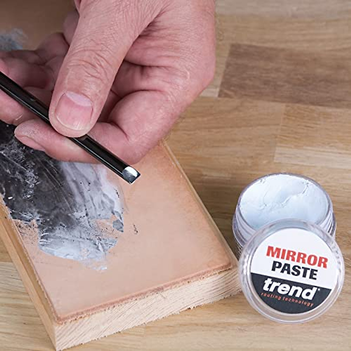 Trend Ultra Fine Mirror Paste & Premium Leather Strop, Hone and Polish Your Knives and Sharpened Tools, DWS/MP/KIT