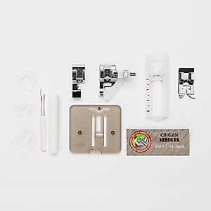 Janome Pink Sorbet Easy-to-Use Sewing Machine with Interior Metal Frame, Bobbin Diagram, Tutorial Videos, Made with Beginners in Mind!