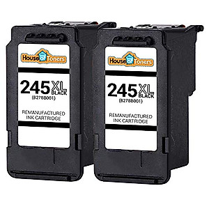 Houseoftoners Remanufactured Replacement for Canon Pg-245XL Black Ink Cartridge, High Yield 245xl Ink Cartridge for PIXMA Mg2520 Mg2522 Mg2525 Mg2920 Mx492 Tr4520 Ts202 Ts3122 IP2820-2 Pack (Black)