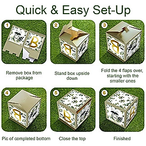 YARA Woodland Baby Shower Decorations Boxes for Boy Girl, Sage Green Party Decor Letters, Boho Baby Blocks Decoration Backdrop, Neutral Gender & Reveal Box Centerpieces, Forest Animals Greenery Theme