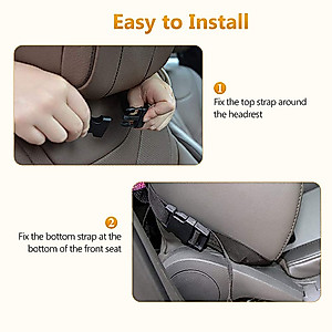 EUBSWA Backseat Anti Kick Mat for Kids 2 Pack with Storage Pockets, Car Travel Accessories,Backseat Car Organizer Kick Mats Backseat Organizers Auto Back Seat Protector