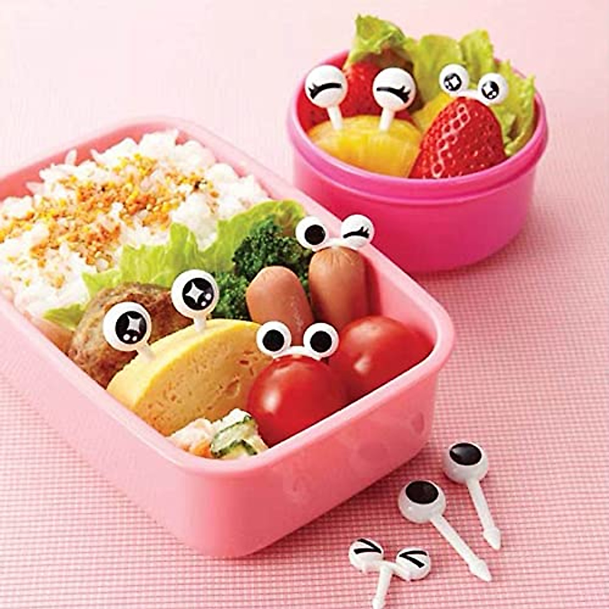 GOTOUCHI Food Picks Bento Lunch, Mini Container, Soy Sauce Case Container with Dropper - 4 Kinds Set Bento Box Accessories (Animals)