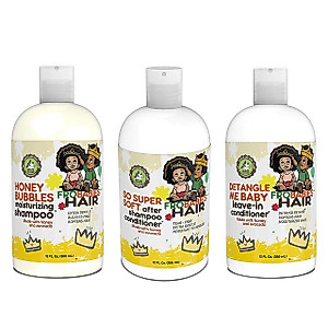 Frobabies Hair Honey Bubbles Moisturizing Shampoo, Soft Conditioner and Detangle Leave In Conditioner