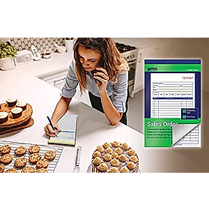 Large Sales Order Books, 6 Pack, 2-Part Carbonless (White/Canary Yellow), 5-7/16 x 8-7/16 inches, by Better Office Products, 50 Sets per Book, 300 Total Sets, 6 Books