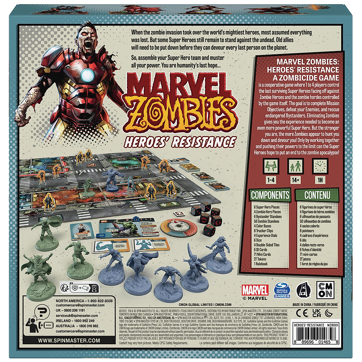 Spin Master Games, Marvel Zombies: Heroes’ Resistance, A Zombicide Game, Collectible Marvel Figurines, for Fans of Marvel Rivals & Action Movie Toys, 1-4 Players, for Adults & Teens Ages 14 & Up