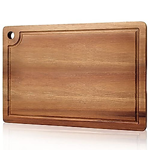 Acacia Wood Cutting Board for Kitchen Wooden Charcuterie Boards Chopping Block Platter for Serving Meat Board Chopping Rectangle Hanging Wooden Cutting Boards