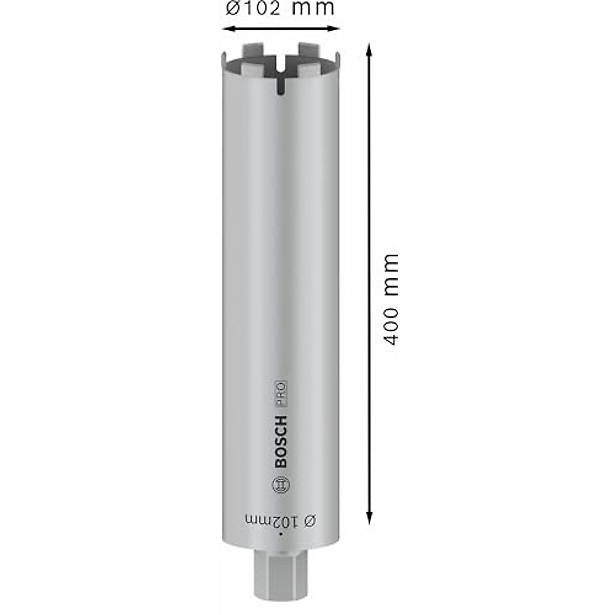 Bosch 2608601408 Diamond Dry Core Drill, 0 V, Silver, 102 x 400 mm