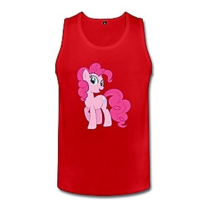 Custom Short Sleeve Vintage My Little Pony Pinkie Pie Man's Tank Top Size M Red