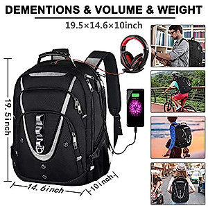 Mogplof 17 inch Laptop Backpack, Large Travel Backpack with USB Charge Port, Water Resistant Travel Backpack Airline Approved for on Bisuness, College Bookbag Durable, TSA Friendly Backpack Luggage