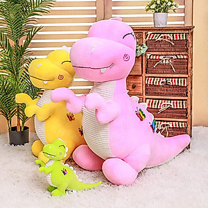 Wemi Pink Dinosaur Stuffed Animal Toys Cute Soft Dinosaurs Plush Doll T-Rex Throw Pillow for Boys Girls 11"