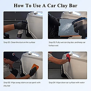 KmaxShip Synthetic Clay Bar & Sponge 2 in 1 for Car Detailing, 2 Pack Set Car Clay Pad for Auto Detailing, Magic Car Pad Cleaning, Reusable and Washable (Orange)