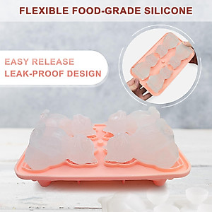 3D Cat Ice Cube Mold Silicone Large Ice Cube Tray with Lid for Cocktail Whiskey Bourbon, Fun Shapes Ice Cube Trays for Freezer, Big Ice Molds Cute Cat Gifts for Women Cat Lovers