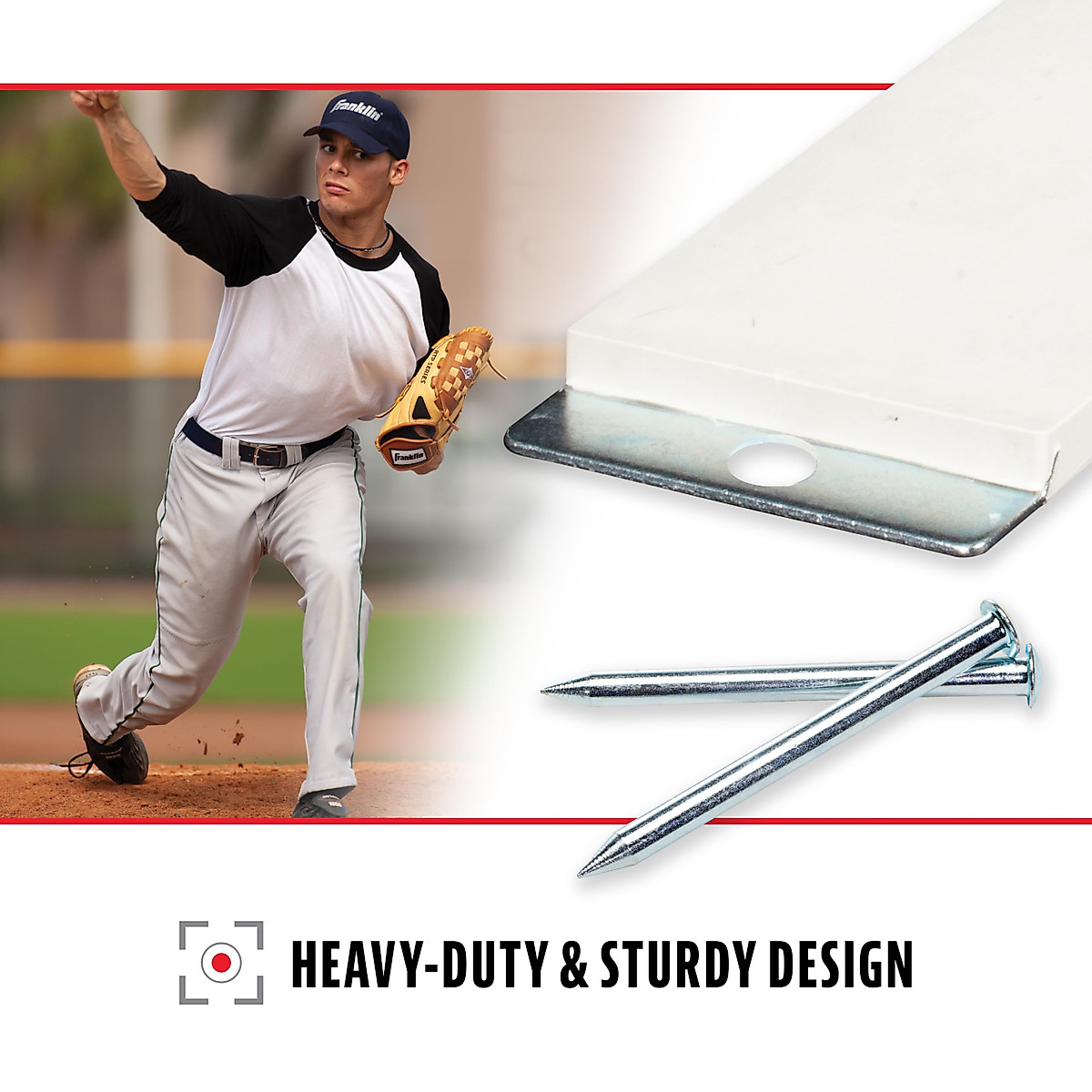 Franklin Sports Pitcher's Mound Rubber - Softball + Baseball Pitching Rubber for Mound - Portable Mound - Indoor + Outdoor Pitchers Plate - 18"