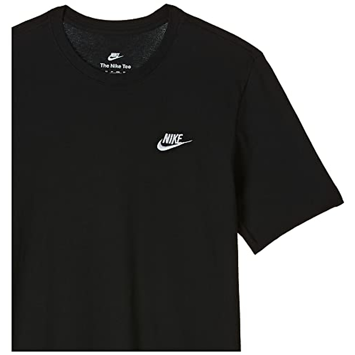 Men's Nike Sportswear Club T-Shirt, Nike Shirt for Men with Classic Fit, Black/White, L