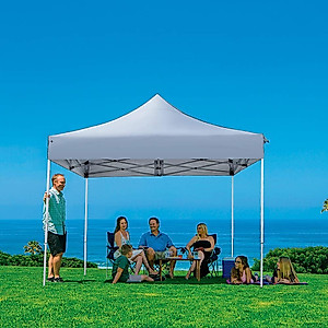 Devoko 10x10ft Patio Pop Up Canopy Tent Outdoor Portable Instant Folding Shelter Canopy Tent for Parties with Wheeled Carry Bag & Sand Bags(Grey)