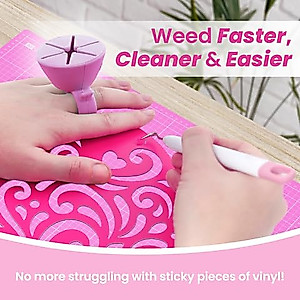 tweexy Craft Vinyl Weeding Scrap Collector Ring | Weeding Tools for Vinyl Heat Transfer, HTV Crafting & Adhesive Paper Sheets Holder | Portable Heat Press Accessories and Supplies (Lavender)