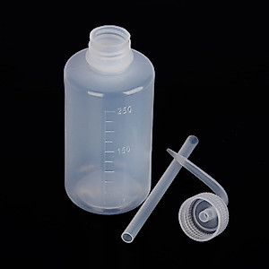 Labasics Chemical Wash Bottle, 3-Pack Plastic Safety Lab Squeeze Wash Bottle, LDPE with Narrow Mouth, 250 ml (8 oz)/3 Bottles