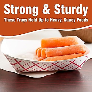 Concession Essentials 1lb Paper Food Trays. Heavy Duty, Grease Resistant. 1 Lb Paper Food Trays.50 Pack. Perfect for Carnivals and Concession Stands.