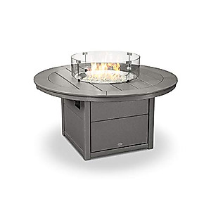 POLYWOOD® Round 48" Fire Pit Table (Slate Grey)