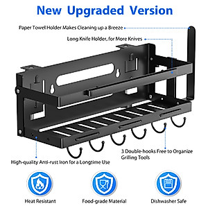 Upgraded Foldable Griddle Caddy for Blackstone 28"/36" Griddles/Prep Cart, BBQ Caddy Grill Accessories Space Saving with Paper Towel Holder for Outdoor