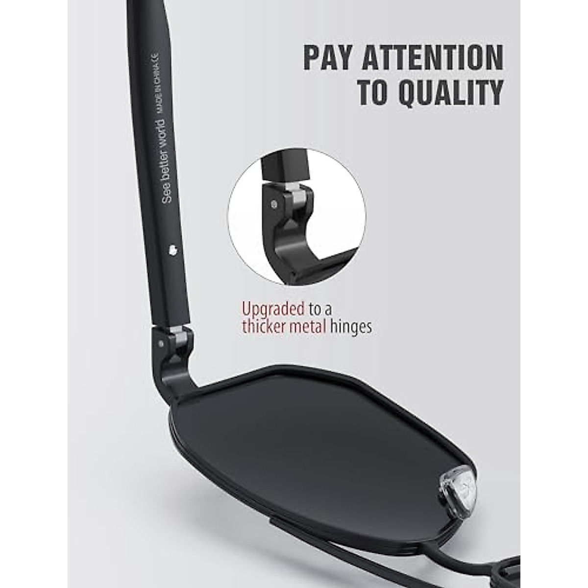 LUENX Aviator Sunglasses for Men Square Polarized Polygon Black Lens Matte Black Frame - UV 400 Protection with Accessories