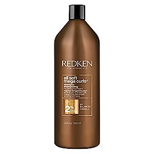 REDKEN All Soft Mega Curls Shampoo | For Extremely Dry Hair | Sulfate Free Shampoo | For Curly & Coily Hair | Nourishes & Softens Severely Dry Hair | With Aloe Vera