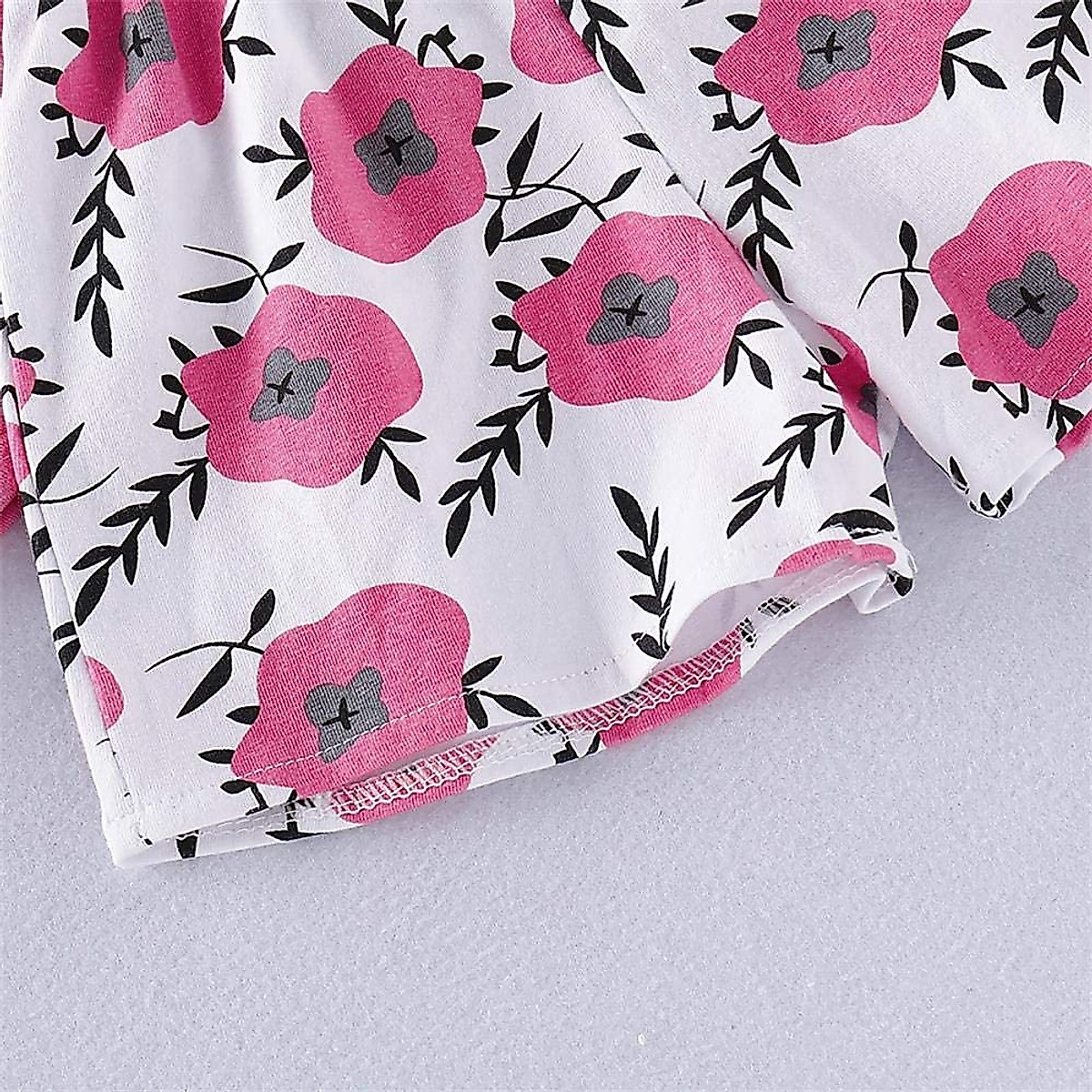 Hipea Toddler Girl Outfits Flower Tops Sleeveless Vest Shorts Headband Summer Clothes Set(3-4T)