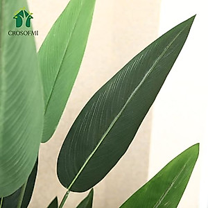 CROSOFMI Artificial Canna Lily Tree 4.6 Feet Fake Tropical Palm Tree with 20 Trunks,Perfect Large Faux Silk Plants in Pot for Indoor Outdoor Home Office Garden Modern Decoration Housewarming Gift