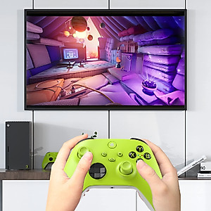 fuxinya Wireless Controller Wireless PC Gamepad with 2.4GHZ Wireless Adapter Compatible With Xbox Series X/S、Xbox One、Windows 10/11（Electric Volt）