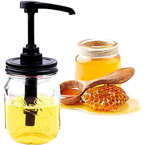 Mason Jar Syrup Honey Sauce Dispenser Pump Lids For Regular Mouth Airtight & Leak-Proof Coffee Bar Syrup Dispenser Pump Food Grade Pump-4 Pack