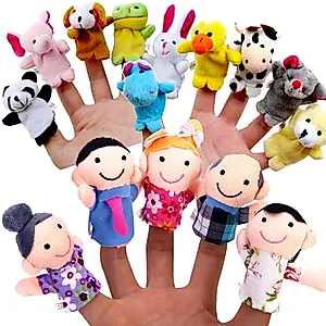 Finger Puppet Set | The Original Storytime Learning Aid | 16 Pack | Puppets for Teachers | Parents | Students & Children - Storytelling Reading Prop