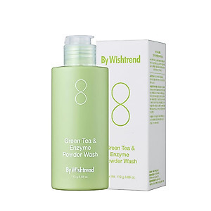 BY WISHTREND] Green Tea & Enzyme Powder Face Wash, All-in-one, Hydrating daily facial cleanser and Gentle exfoliator for pores and blackheads (3.88 Ounce (Pack of 1))