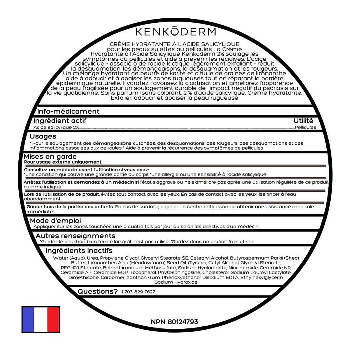 Kenkoderm Psoriasis Moisturizing Cream - 10 oz | 1 Jar | Dermatologist Developed | Fragrance + Color Free (1 Jar)