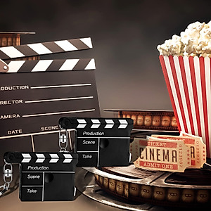 Junkin Bulk Movie Night Party Favors for Guests Movie Clapboard Key Chain with Tape Measure Movie Theme Party Favors Decorations Movie Night Decoration for Movie Theme Party Souvenir Prizes(36 Pcs)