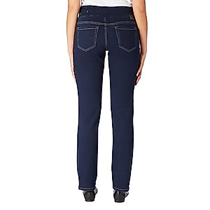 JAG Jeans Women's Peri Mid Rise Straight Leg Pull-on Jeans-Legacy, Ink, 4
