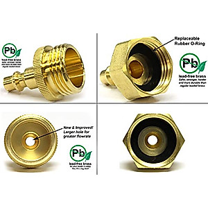 Water Blowout Quick Connect Plug Fittings for Air Compressor, Winterize Kit for RV, Camper, Outdoor Plumbing, Garden Hose, and Sprinkler Systems (One Pair)